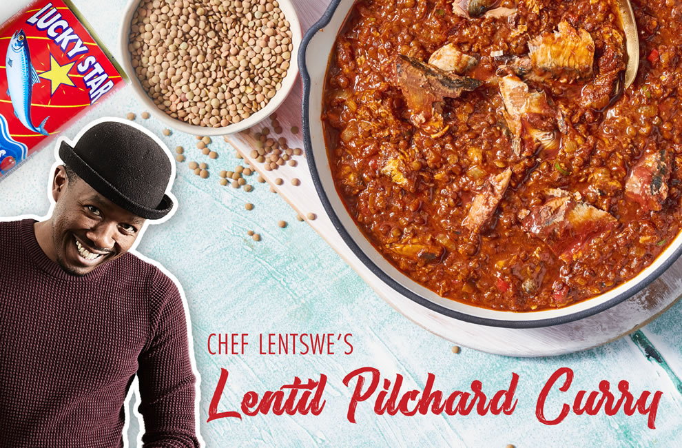 CHEF LENTSWE’S CARAMELISED PINEAPPLE Lentil Pilchard Curry - Lucky Star